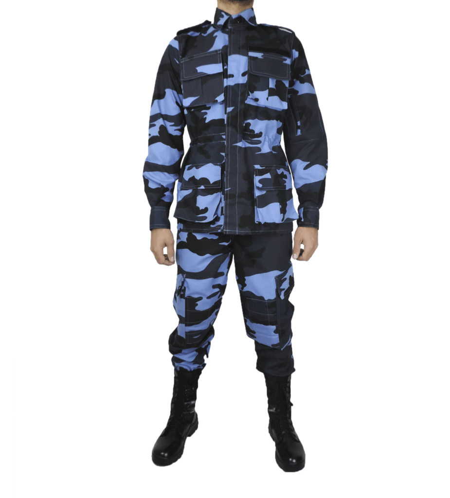 Farda Tática - Camuflado Woodland Azul - Ripstop | Couro Art Brasil